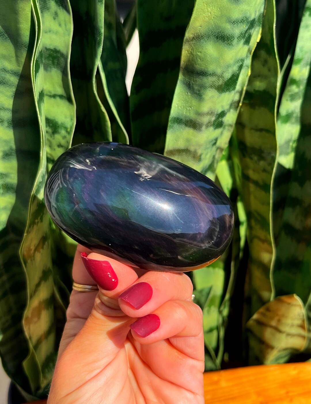 Rainbow Obsidian Palm Stone for Increasing Joy and Pleasure in Life ...