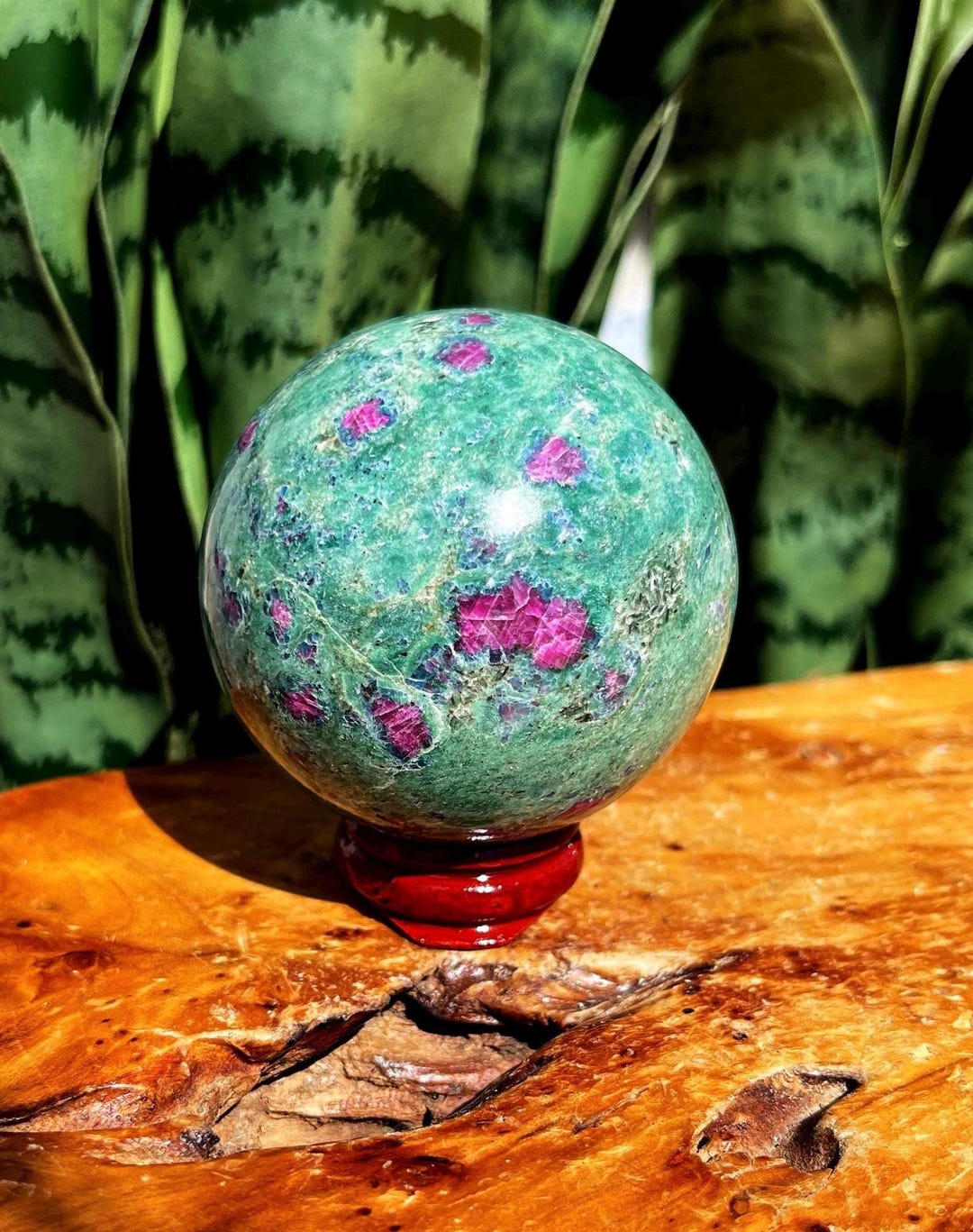 Ruby Fuchsite Sphere W/ Stand - the “healers Stone” - UV Reactive ...