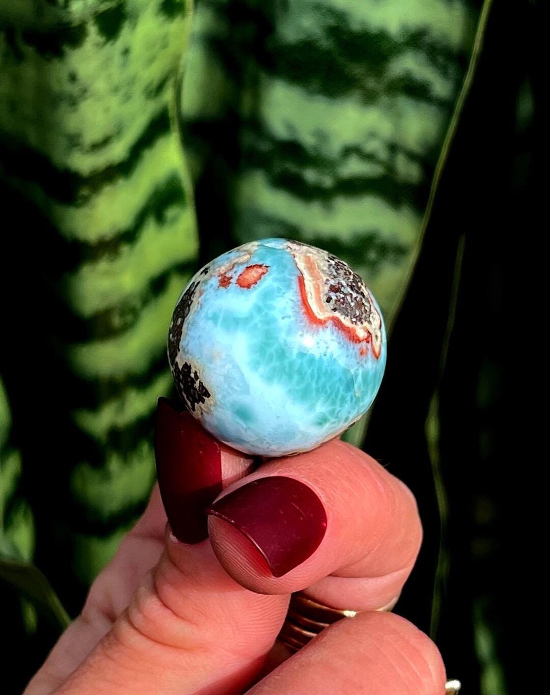 Larimar Sphere W/ Stand - Throat Chakra Stone - Soulmate Stone ...