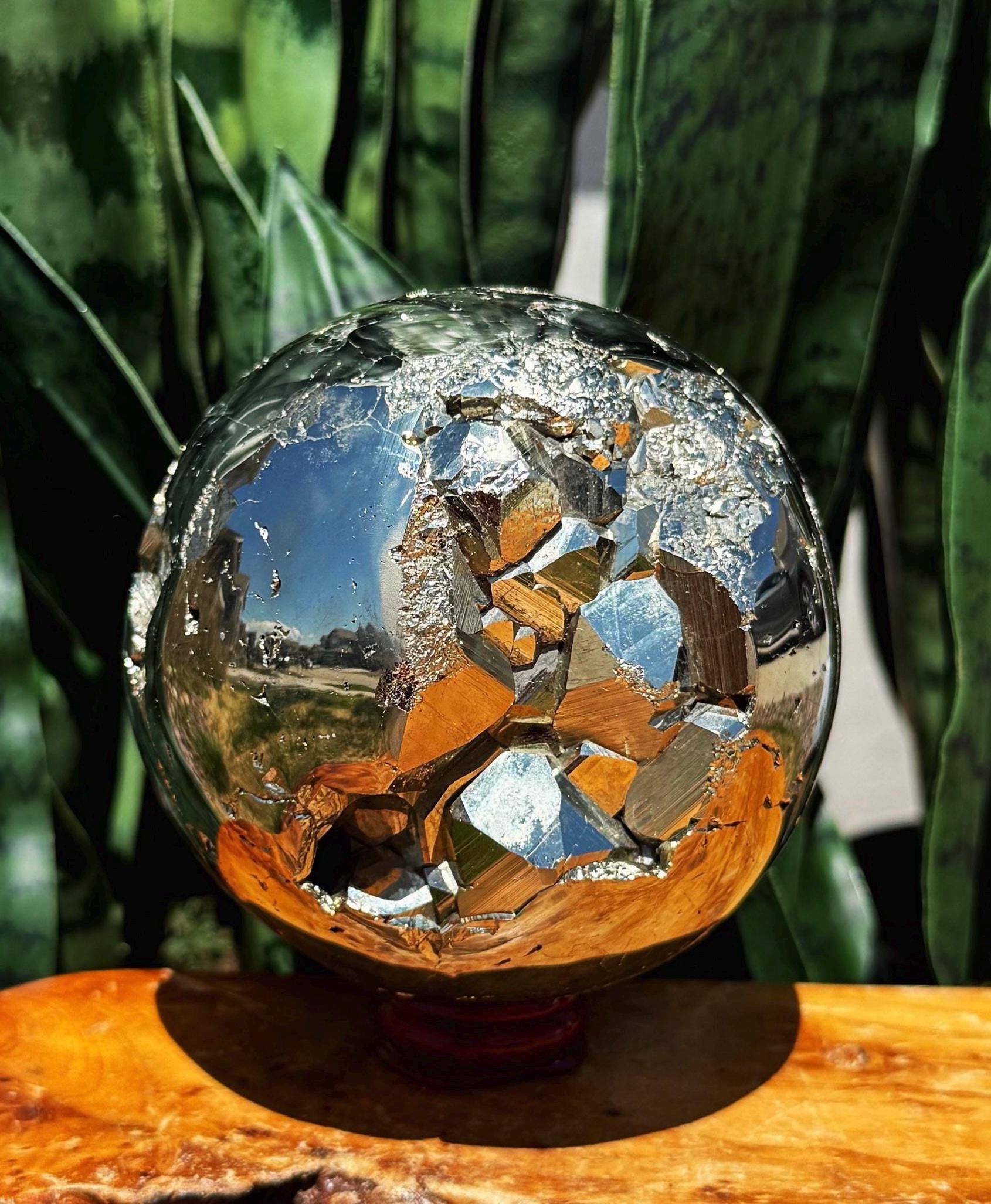 Large Pyrite Sphere W/ Stand for Manifesting Wealth & Abundance - Solar ...