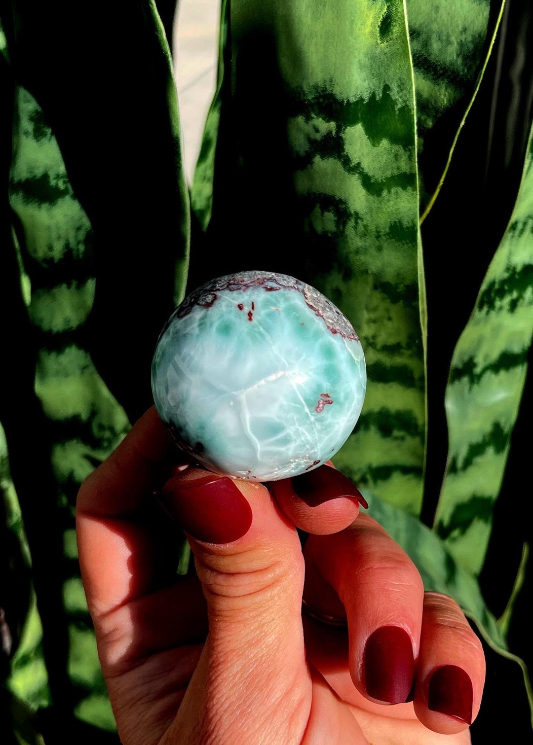 Larimar Sphere W/ Stand - Throat Chakra Stone - Soulmate Stone ...