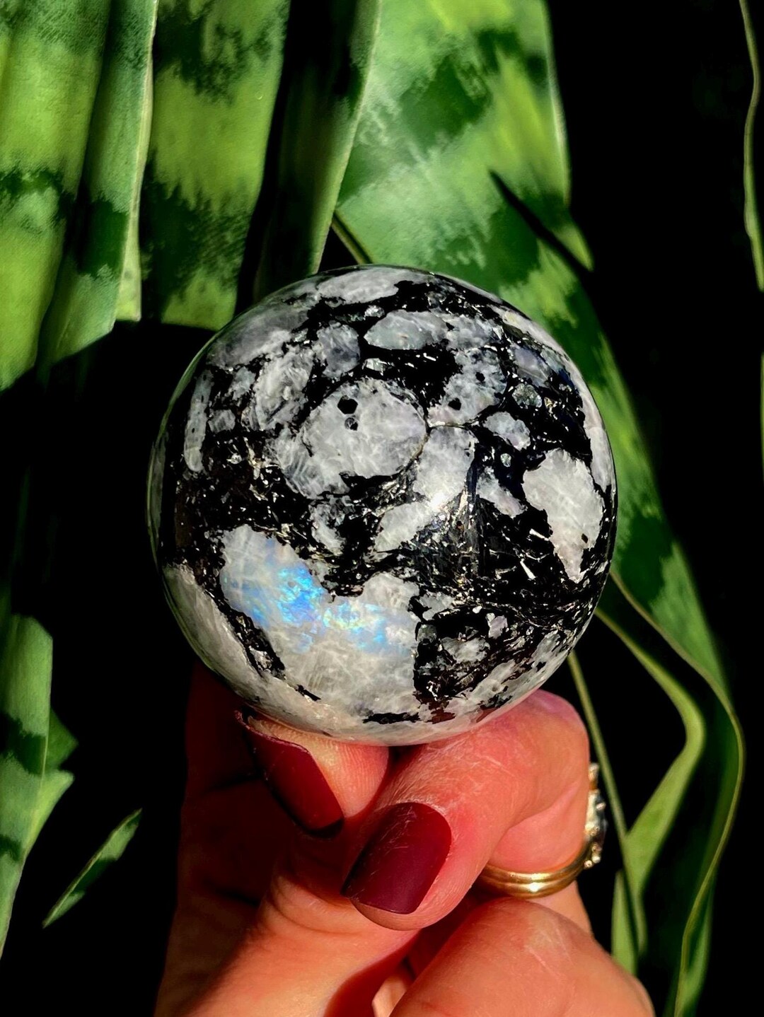 Rainbow Moonstone Sphere W/ Stand for Chakra Activation & Higher ...