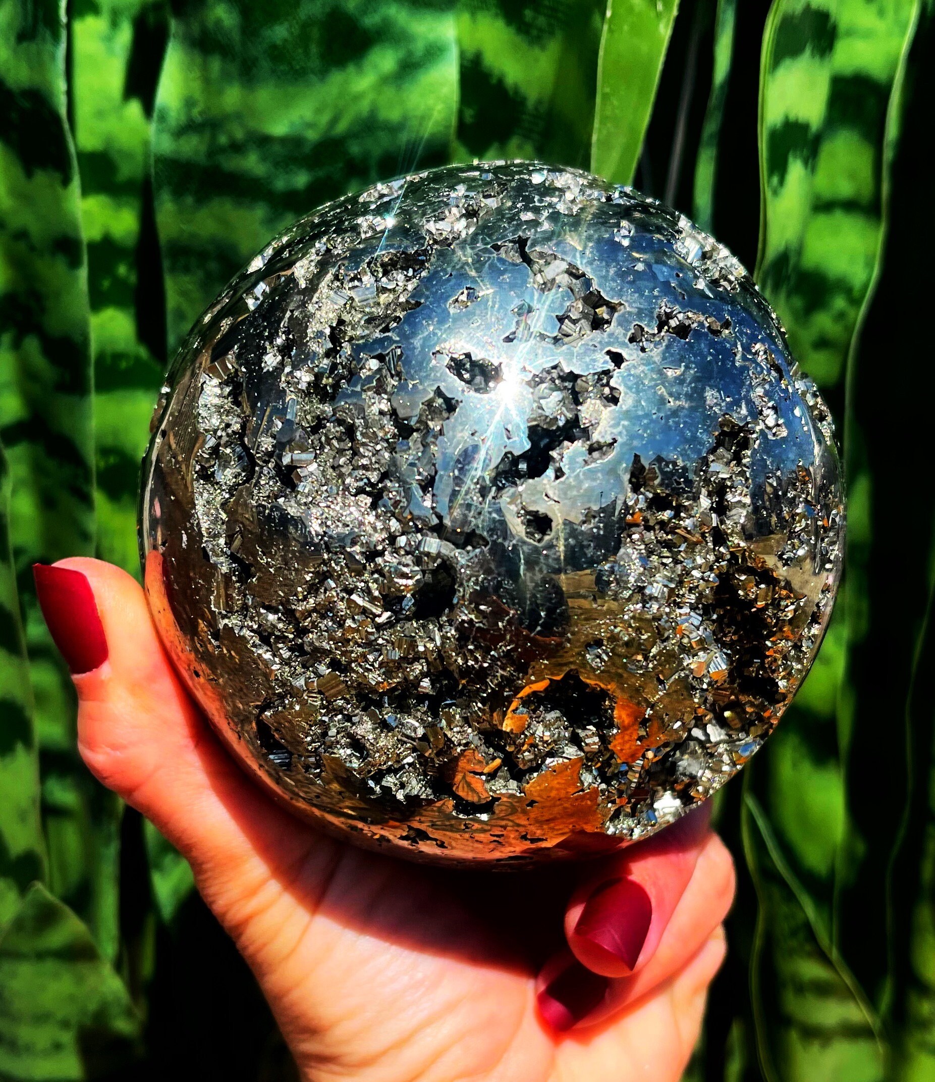 Large Pyrite Sphere W/ Stand for Manifesting Wealth & Abundance - Solar ...