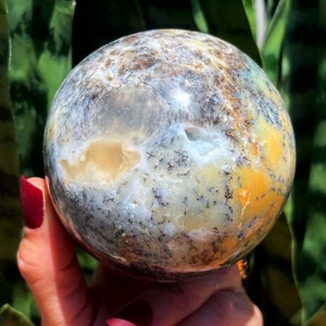 Dendritic Opal Sphere W/ Stand for Attracting Love, Luck, and Magic ...