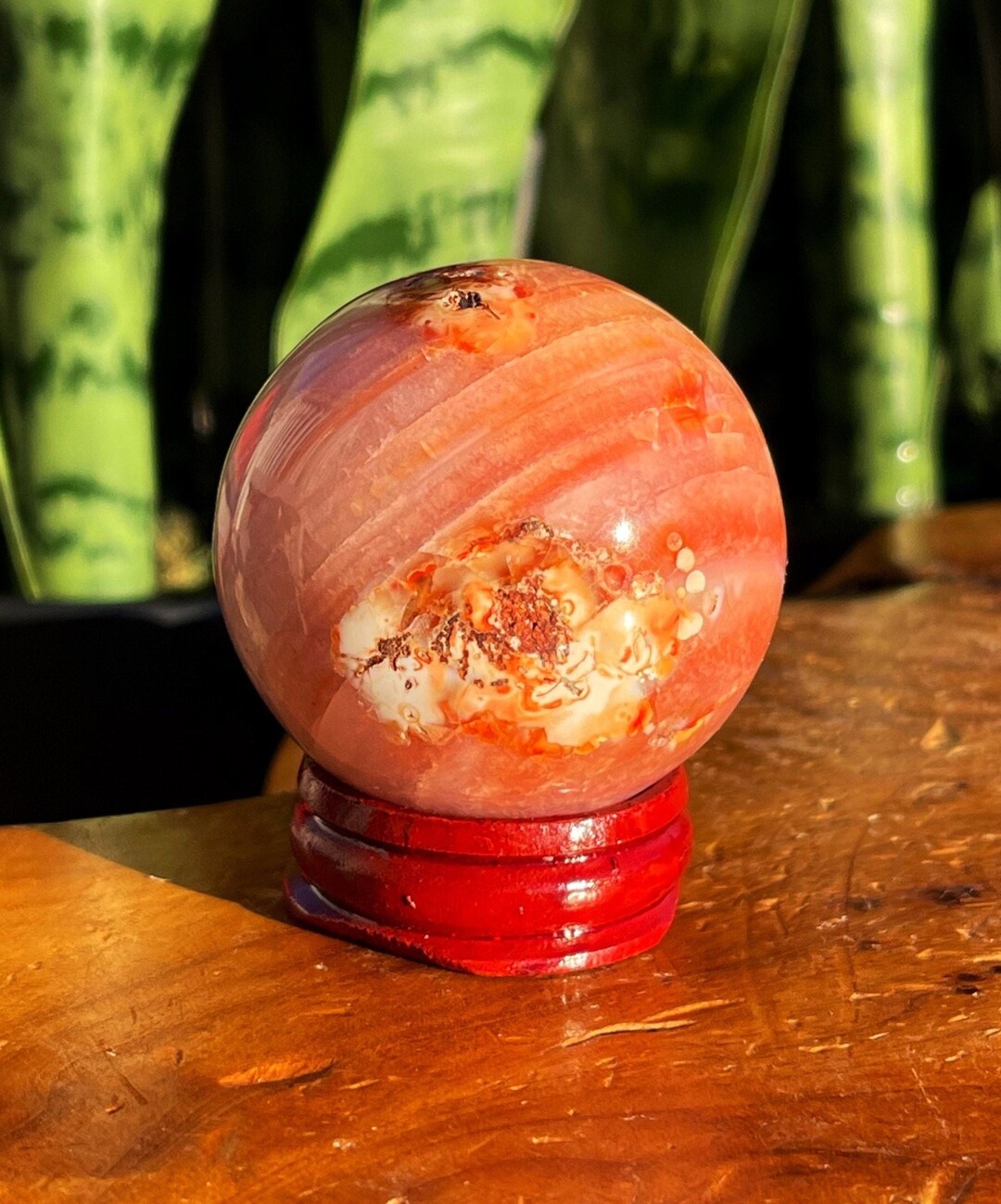 Carnelian Sphere W/ Stand for Creative Energy, Passion & Protection ...