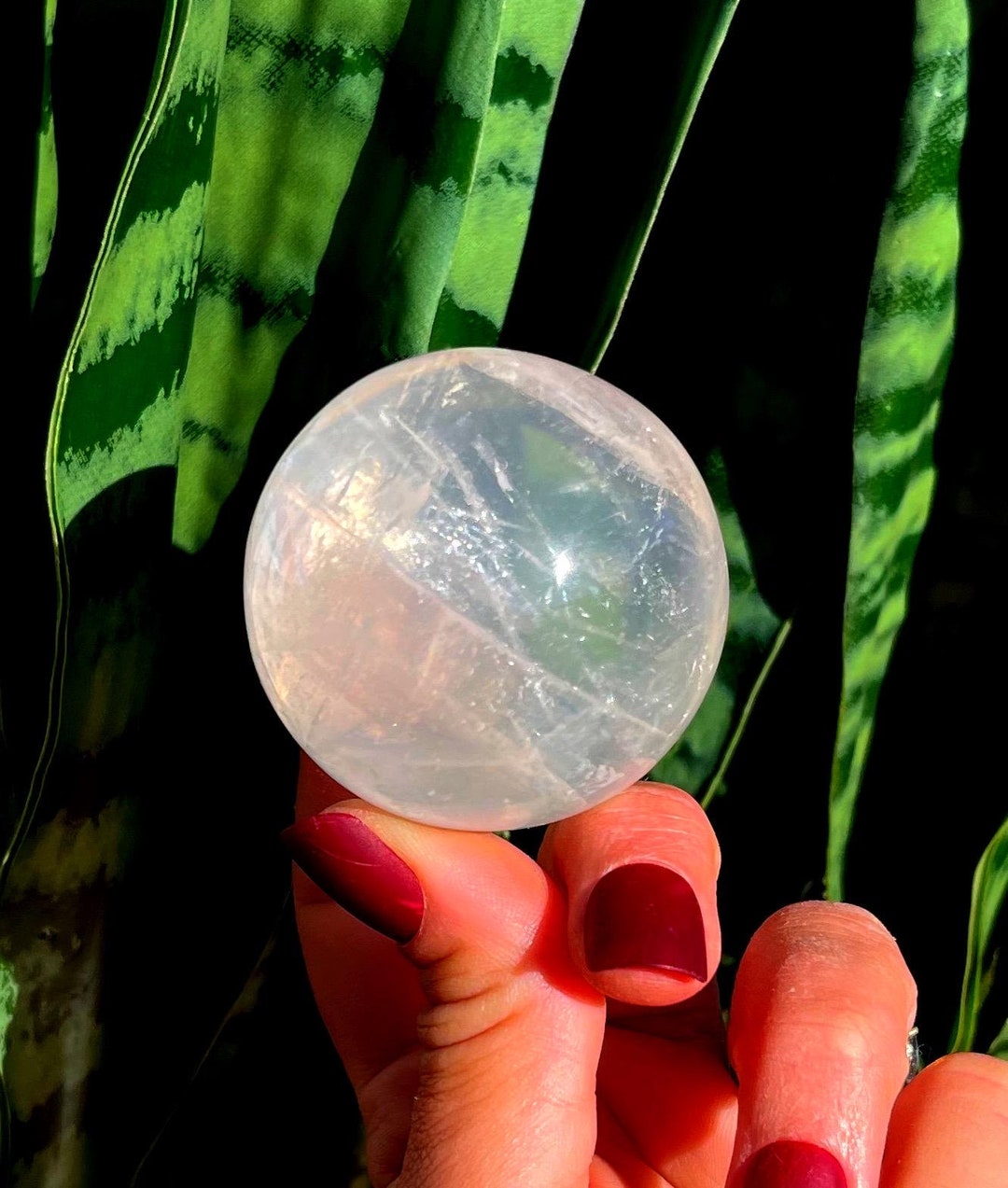 Girasol Quartz Sphere With Rainbows - for Healing & Magnifying Energy ...
