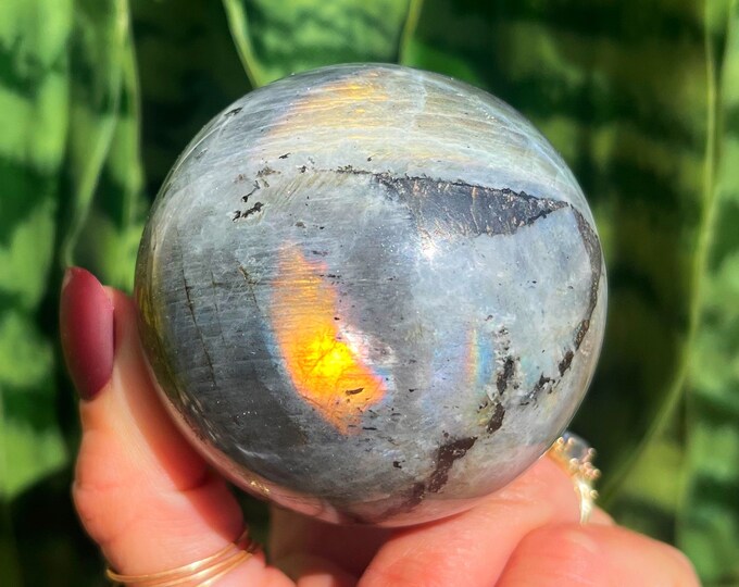 Labradorite Sphere W/ Stand - Third Eye Chakra Crystal - Crystal Sphere ...