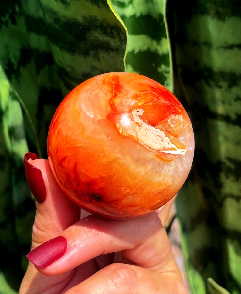 Carnelian Sphere W/ Stand for Creative Energy, Passion & Protection ...