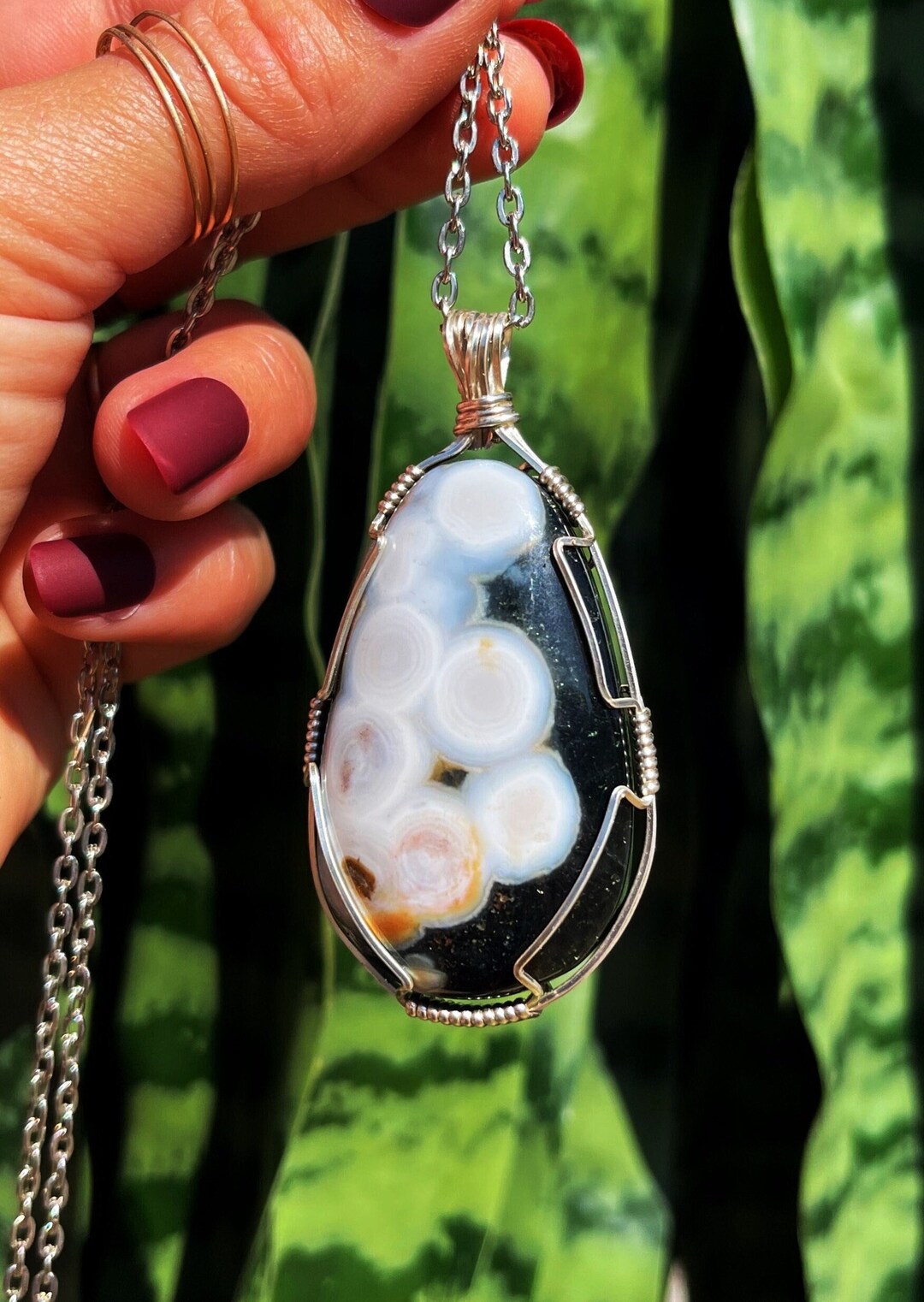 Ocean Jasper Necklace - Promotes Elevated Spirits + Increased Joy - Etsy