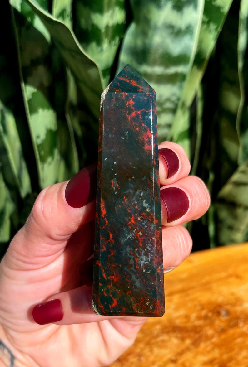 Bloodstone Crystal Tower - Aka Heliotrope Crystal for Spiritual ...