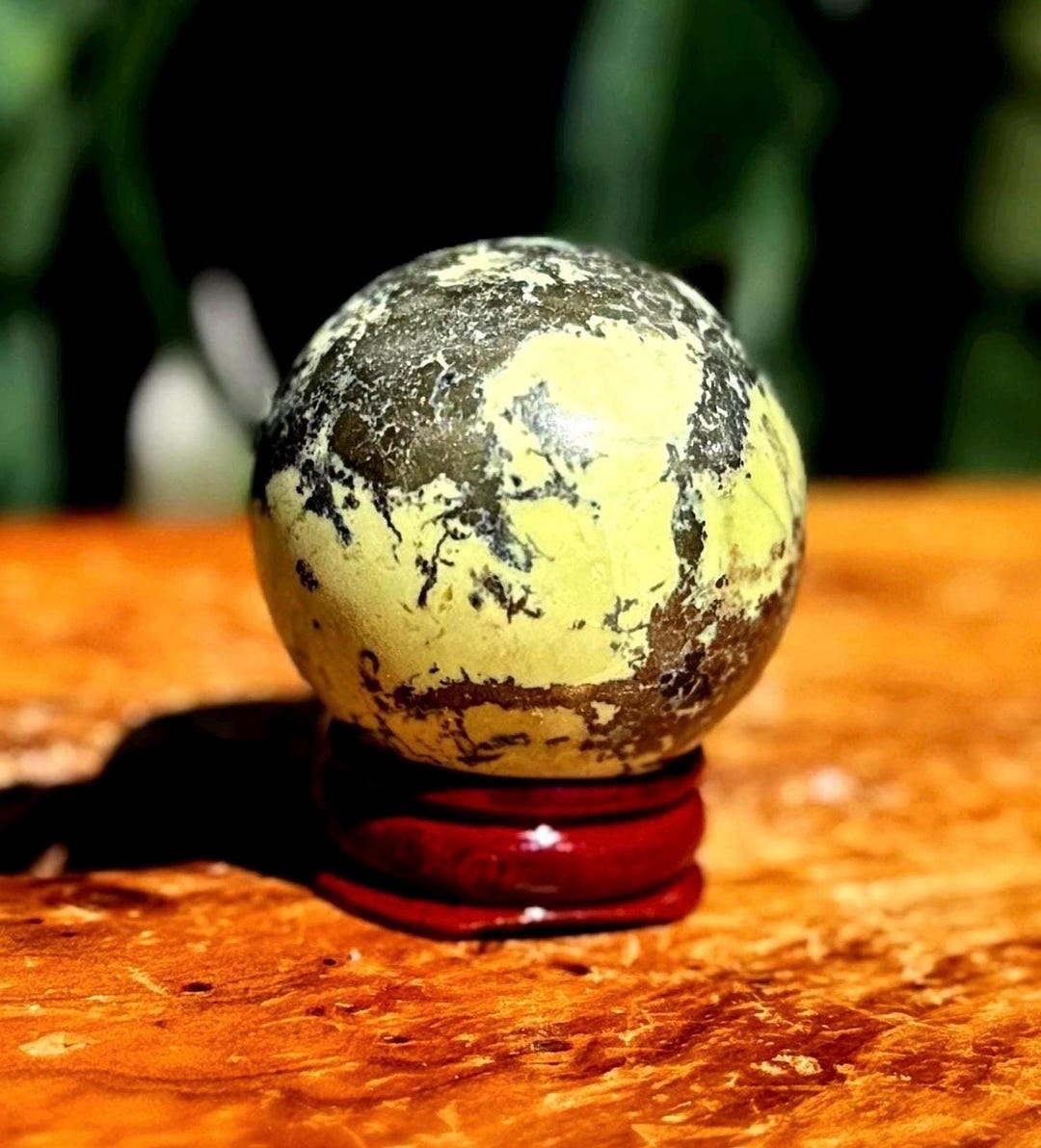 Peruvian Serpentine Sphere W/ Stand - for Vitality, Spiritual ...