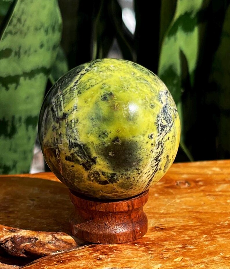 Peruvian Serpentine Sphere W/ Stand - for Vitality, Spiritual ...