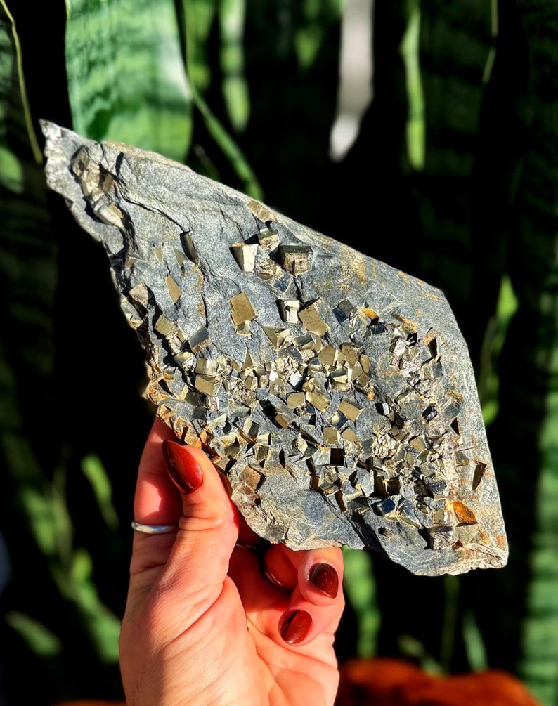 Cubic Pyrite Crystal on Matrix - for Manifesting Prosperity & Abundance ...