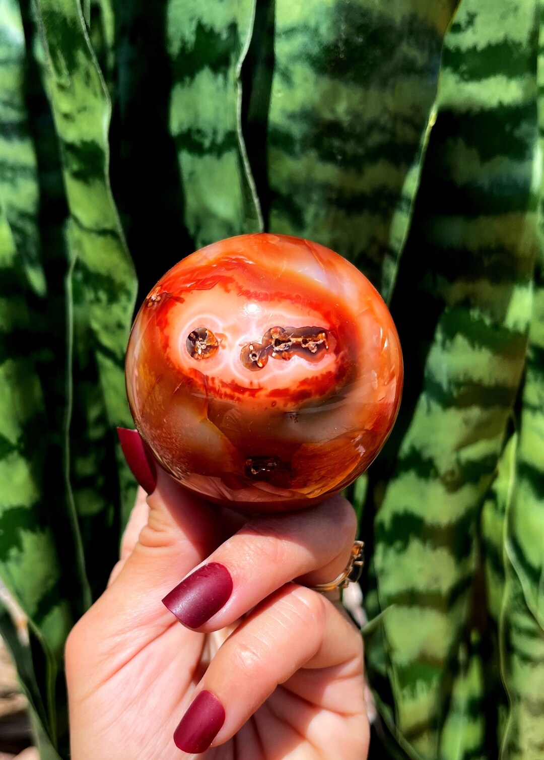 Carnelian Sphere W/ Stand for Creative Energy, Passion & Protection ...
