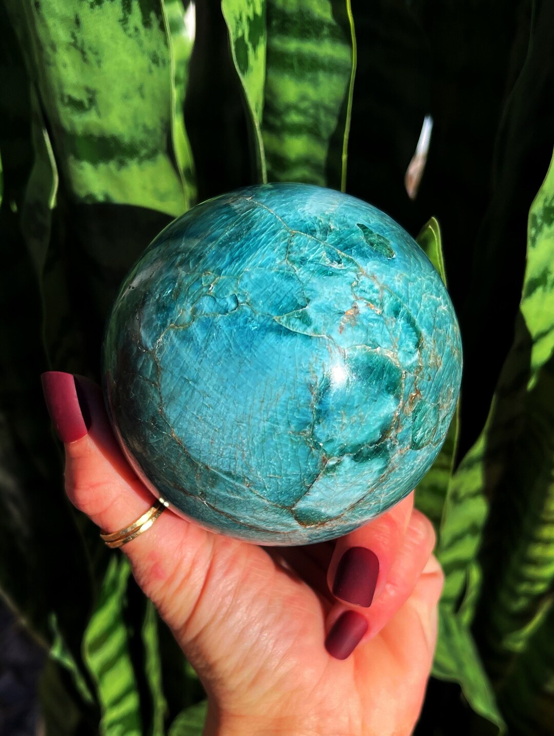 Blue Apatite Sphere W/ Stand - Third Eye Chakra for Health Goals ...