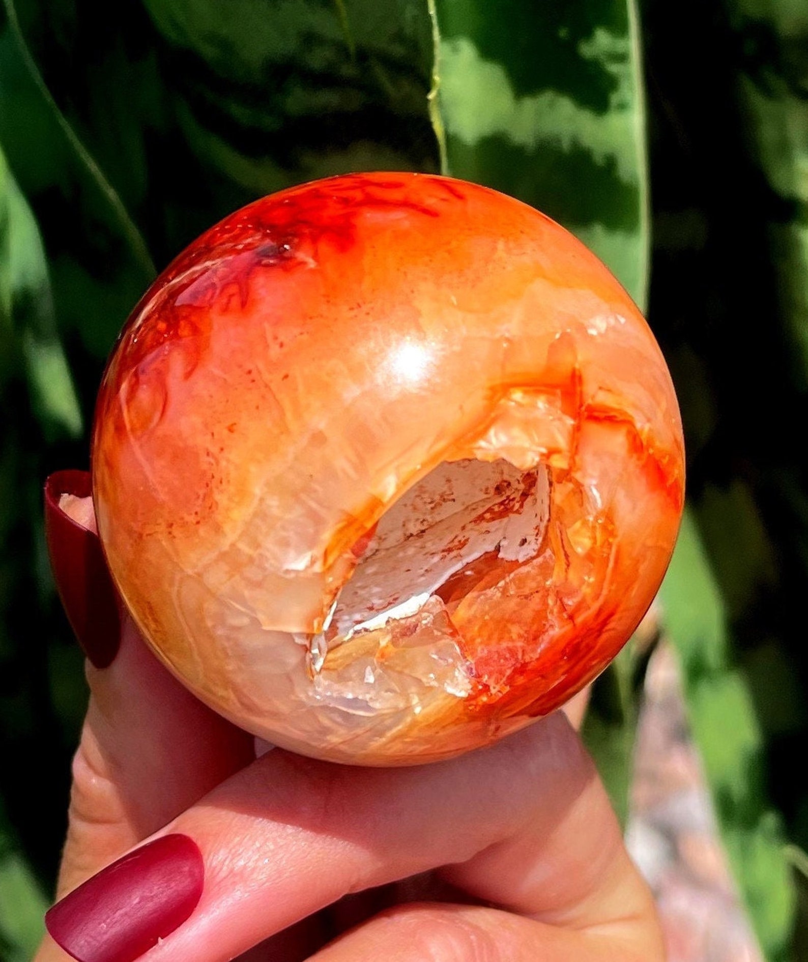 Carnelian Sphere W/ Stand for Creative Energy, Passion & Protection ...