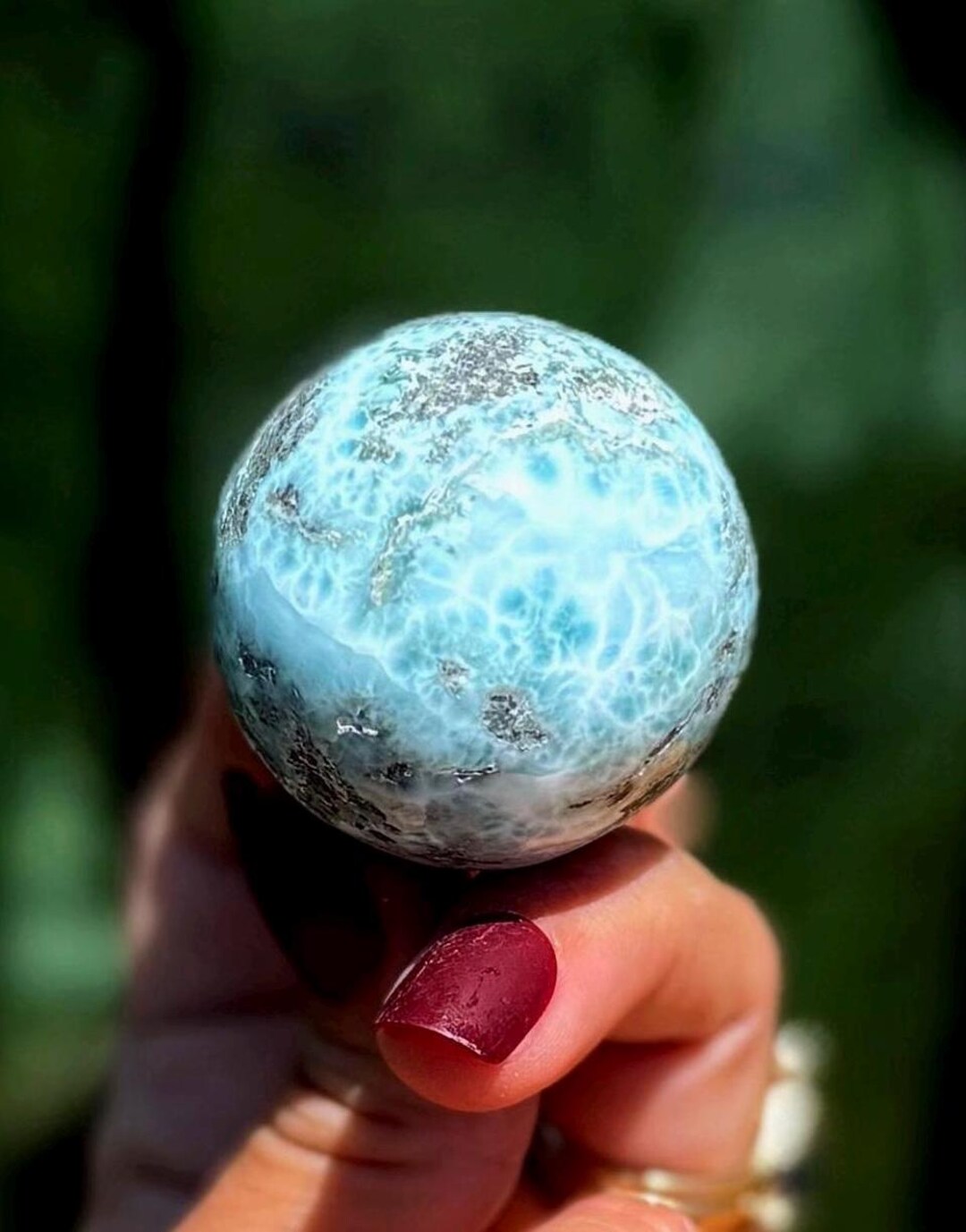 Larimar Sphere W/ Stand - Throat Chakra Crystal - Soulmate Crystal ...