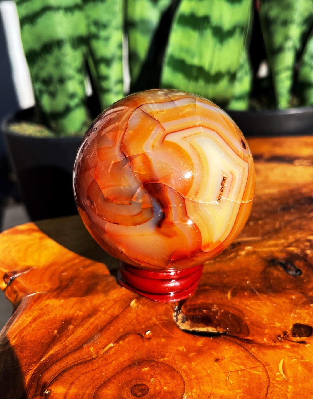 Carnelian Sphere W/ Stand for Creative Energy, Passion & Protection ...