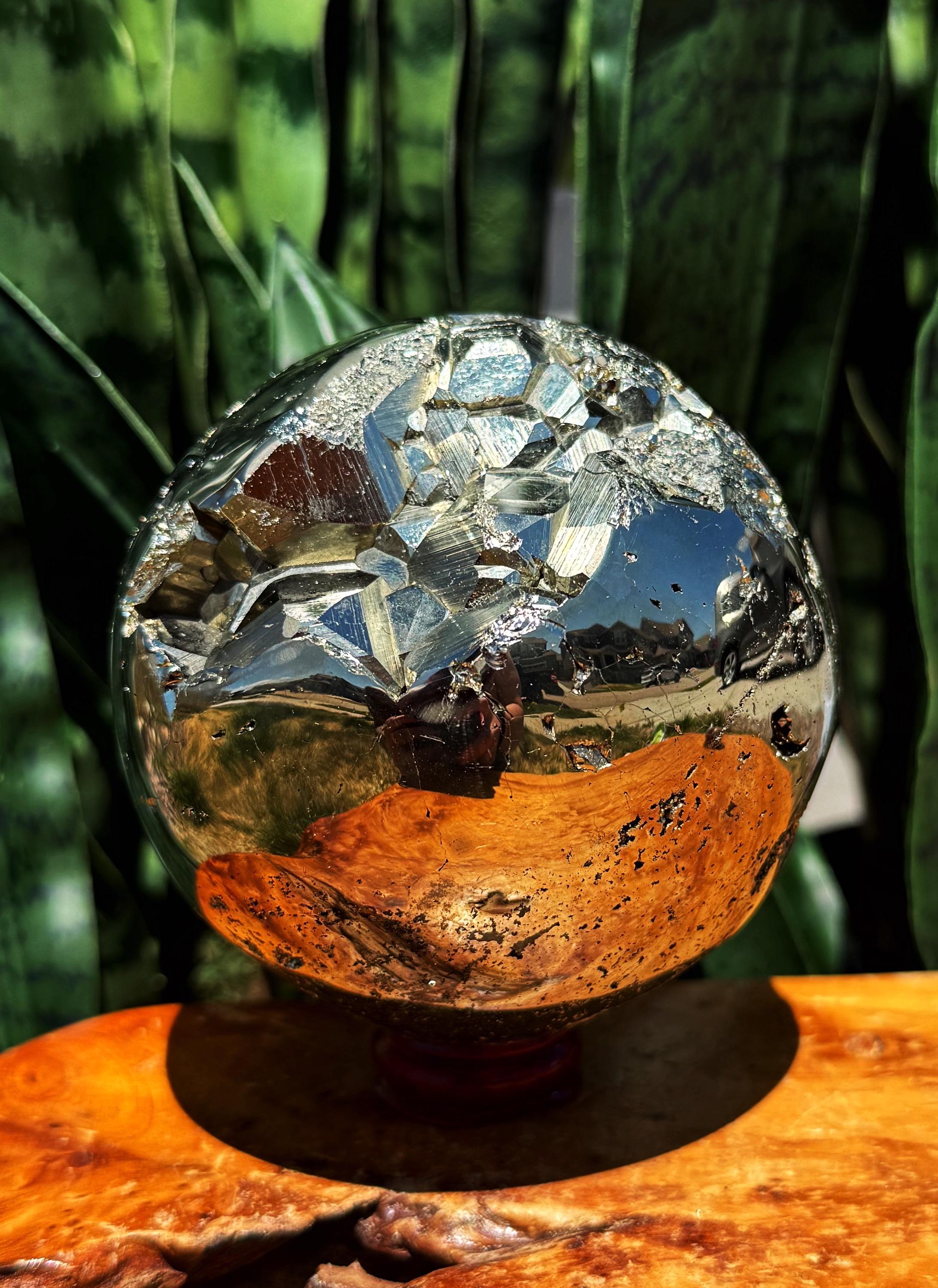 Large Pyrite Sphere W/ Stand for Manifesting Wealth & Abundance - Solar ...