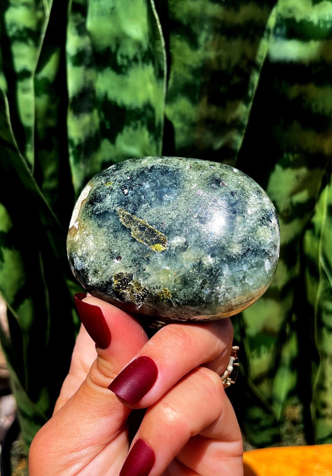 Prehnite W/ Epidote Crystal - “heals the Healer" & Purifies Your Auric ...