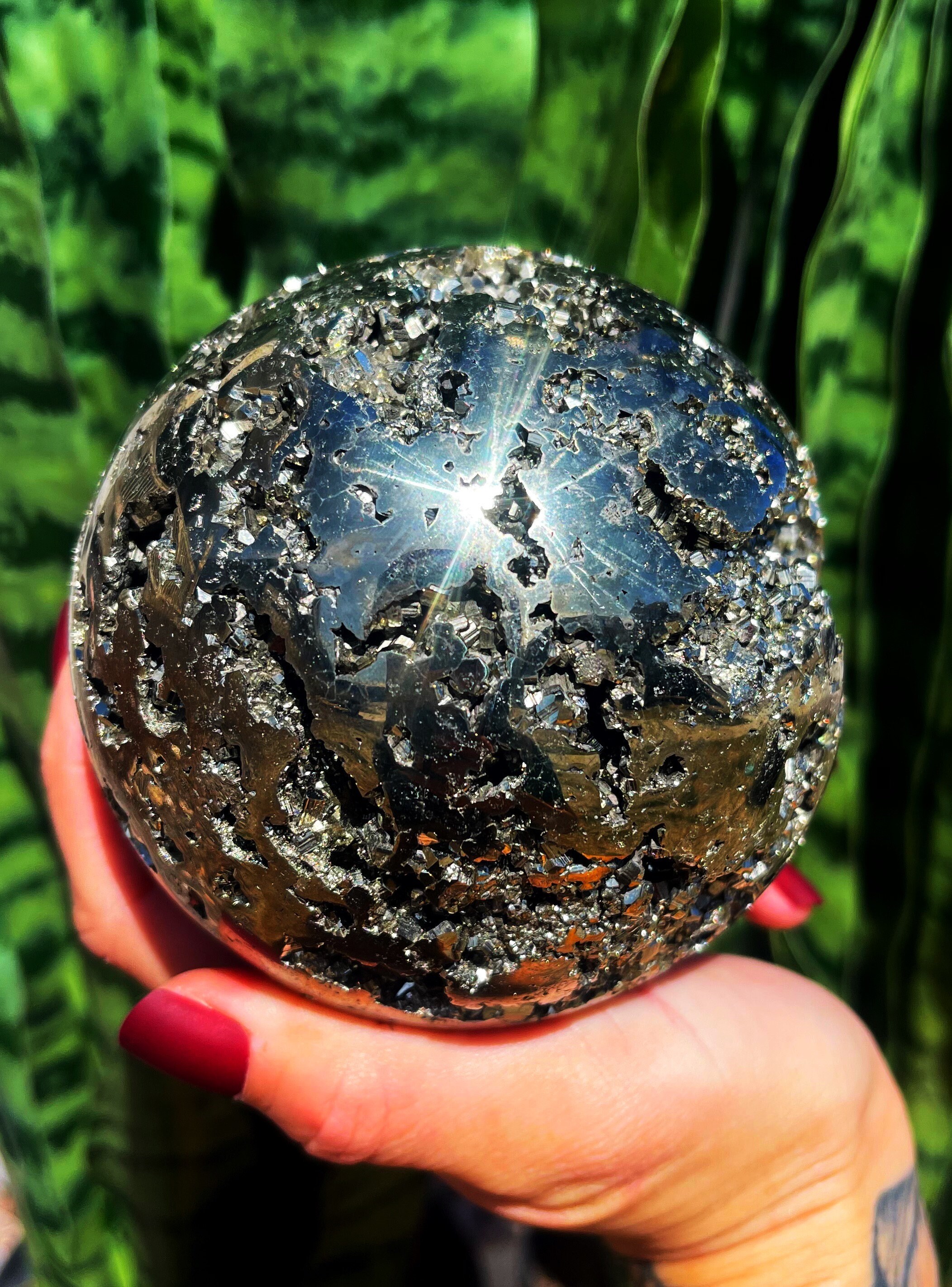 Large Pyrite Sphere W/ Stand for Manifesting Wealth & Abundance - Solar ...