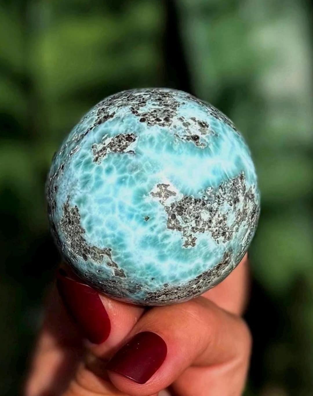 Larimar Sphere W/ Stand - Throat Chakra Stone - Soulmate Stone ...