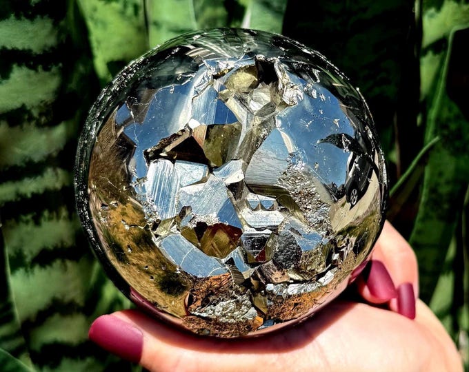 Large Pyrite Sphere W/ Stand for Manifesting Wealth & Abundance - Solar ...