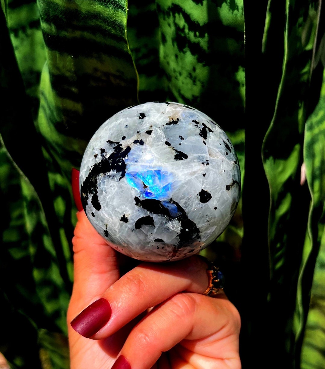 Rainbow Moonstone Sphere W/ Stand for Chakra Activation & Higher ...