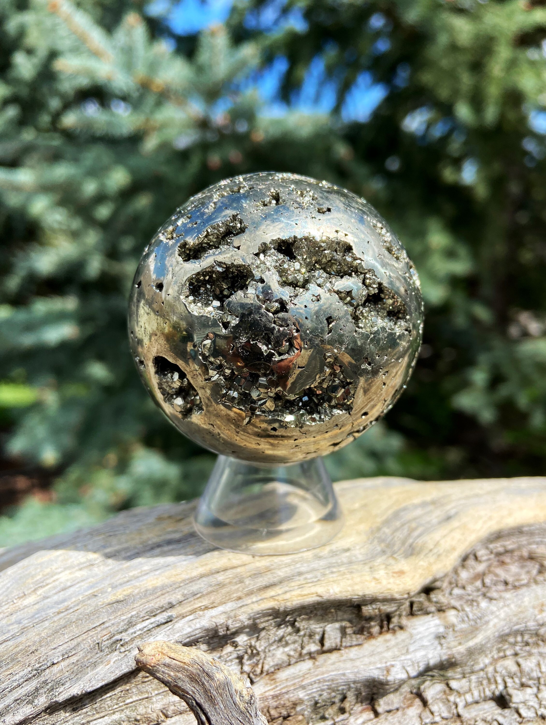 Pyrite Sphere w/ stand for Manifesting Wealth & Abundance | Etsy