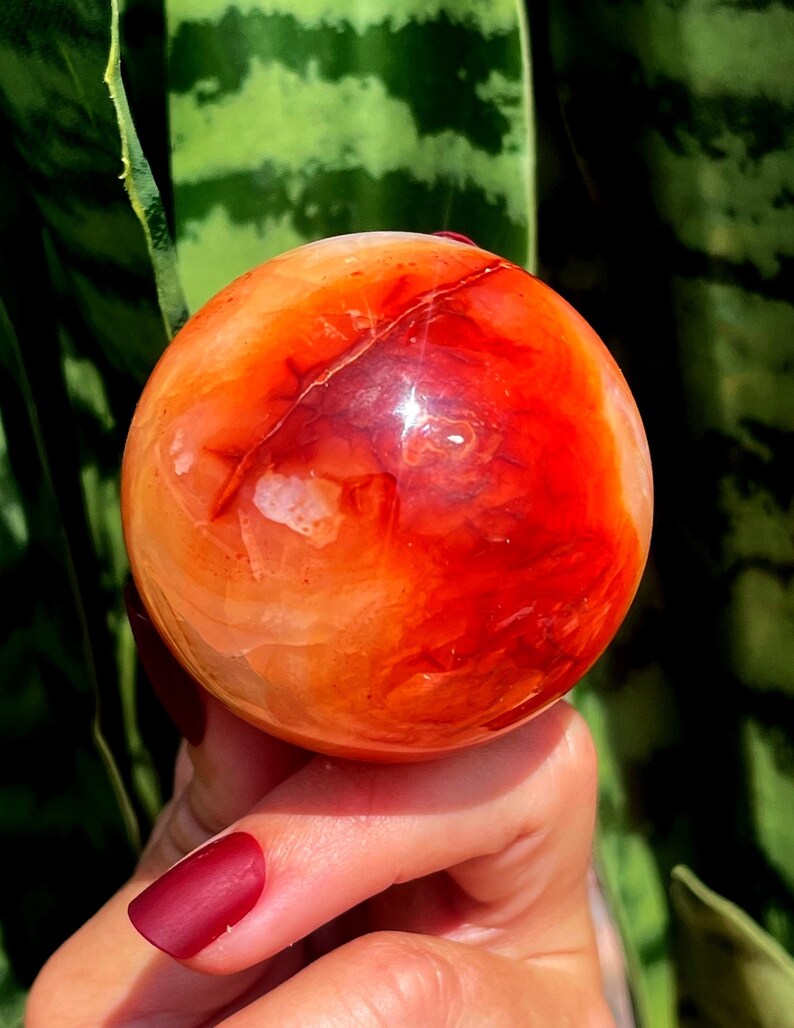 Carnelian Sphere W/ Stand for Creative Energy, Passion & Protection ...