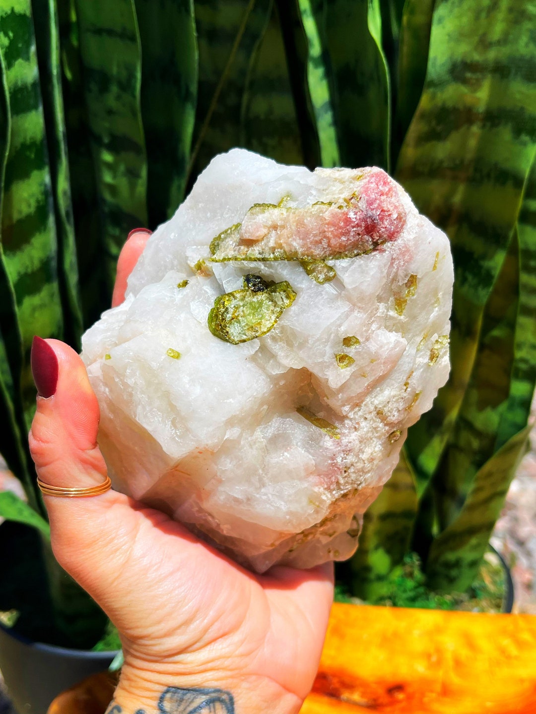 Watermelon Tourmaline on Quartz for Love, Healing and Prosperity - Pink ...