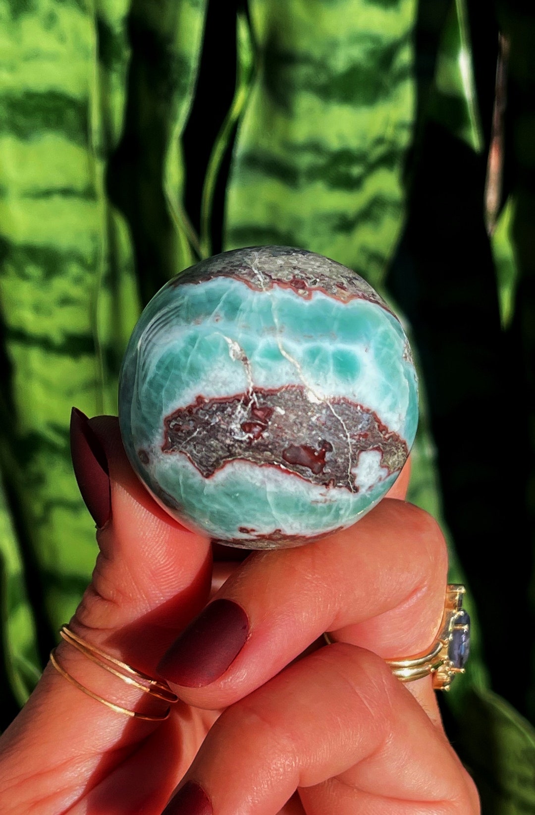 Larimar Sphere W/ Stand - Throat Chakra Stone - Soulmate Stone ...