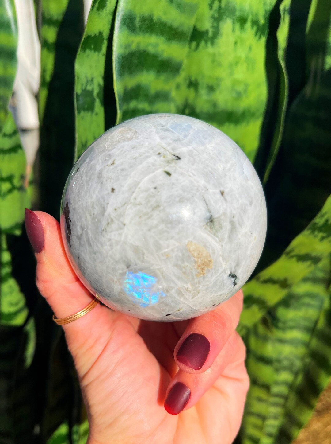 Rainbow Moonstone Sphere W/ Stand (3.05”) for Total Chakra Activation ...