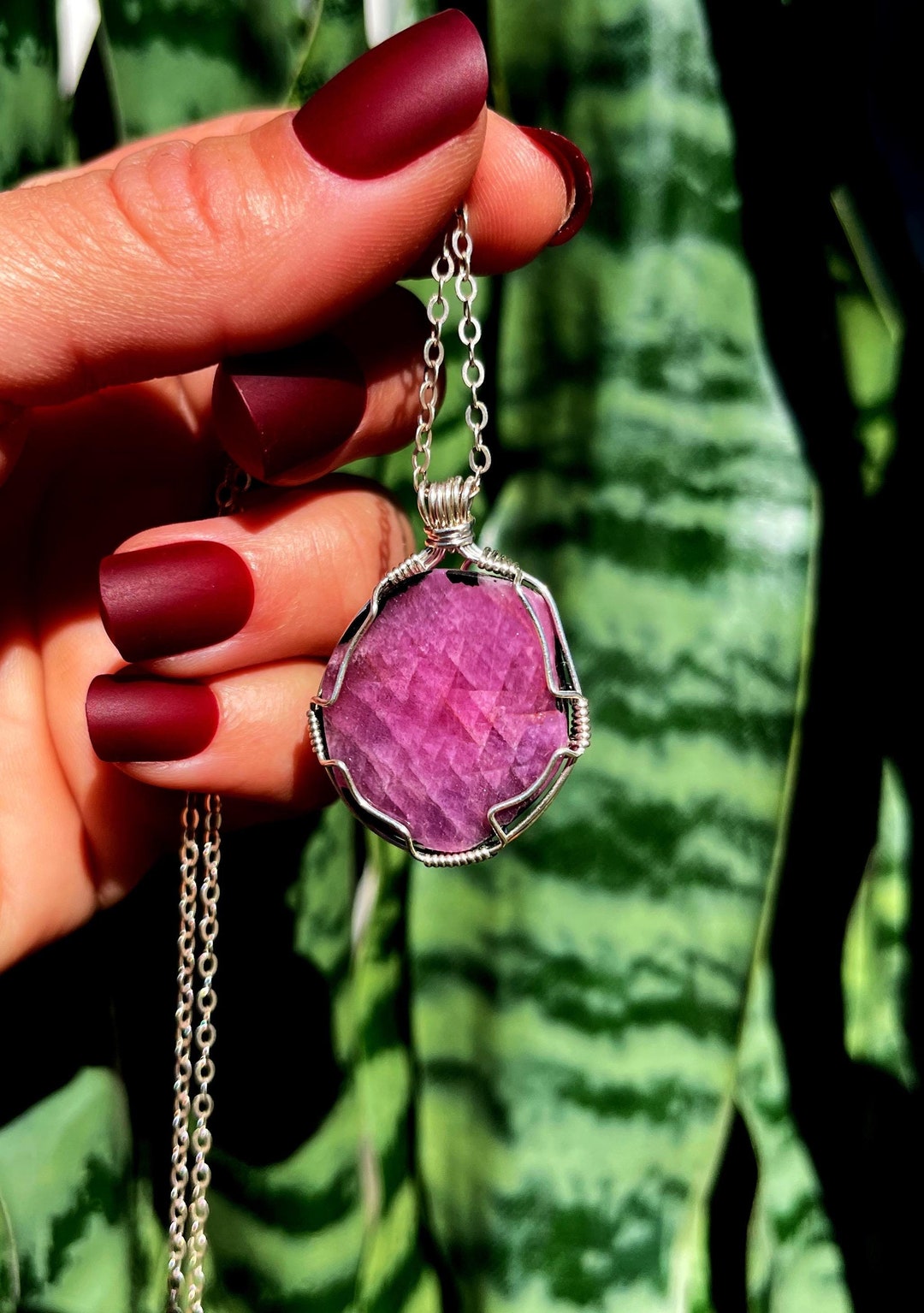 Ruby Necklace - in Sterling Silver - for Increased Passion - Heart ...