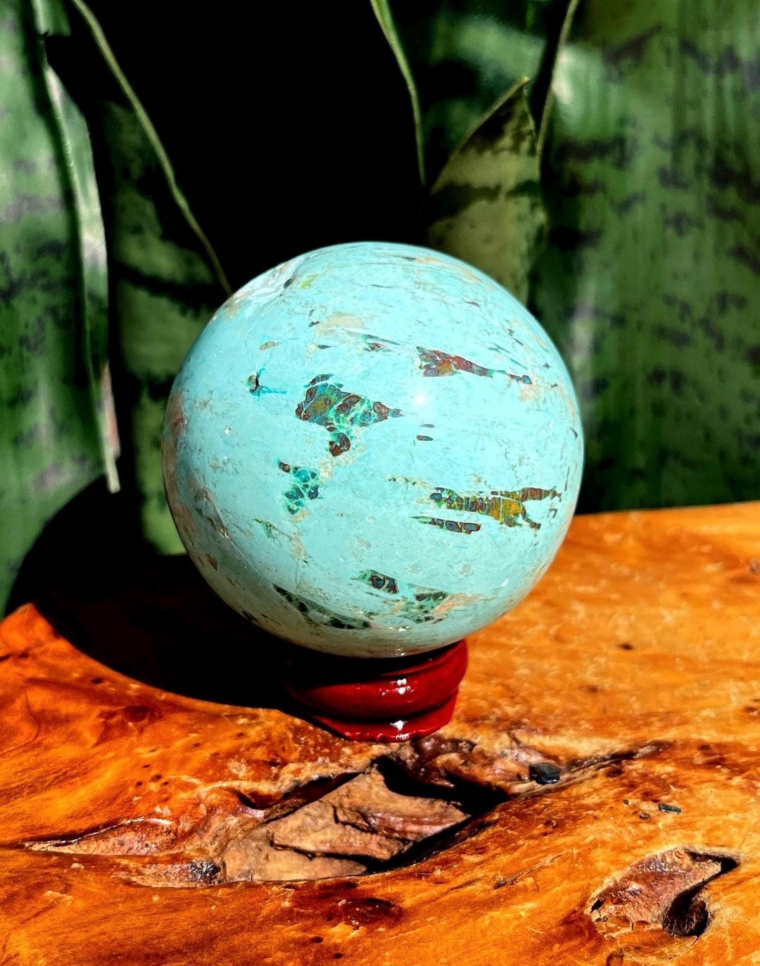 Turquoise Sphere W/ Stand - From Peru - for Protection, Healing, and ...
