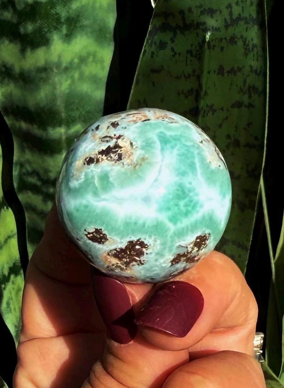 Larimar Sphere W/ Stand - Throat Chakra Crystal - Soulmate Crystal ...
