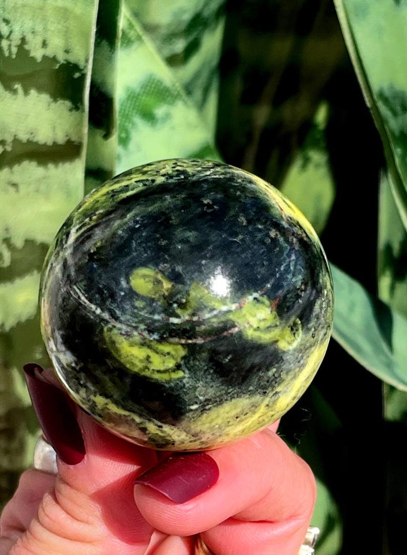 Peruvian Serpentine Sphere W/ Stand - for Vitality, Spiritual ...