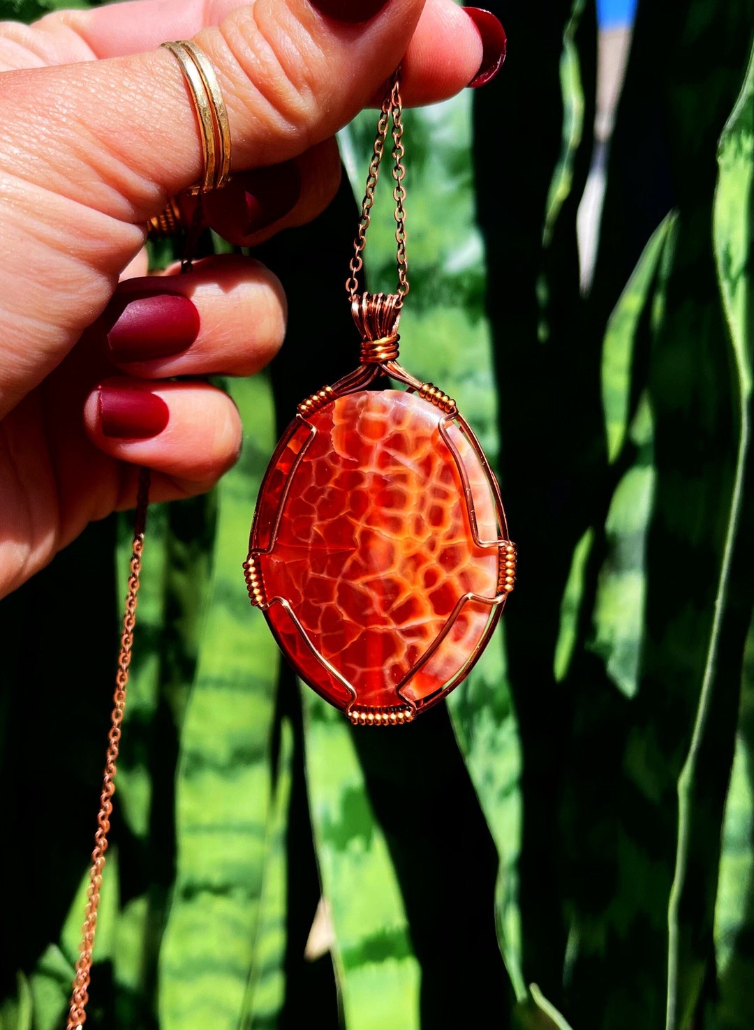 Snakeskin Agate Necklace for Strength During Stressful Times Increasing ...