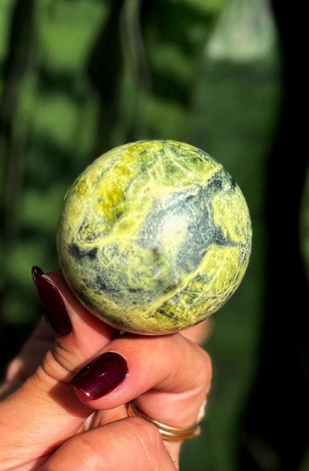 Peruvian Serpentine Sphere With Stand: Kundalini Crystal for Meditation ...