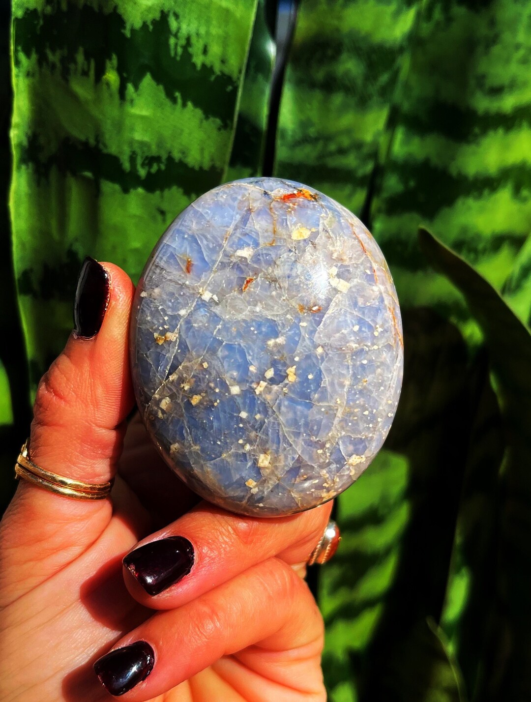 Blue Opal Crystal Palm Stone - for Calming the Chaotic Mind While ...