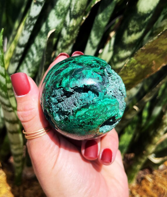 Malachite Sphere W/ Stand for Protection Major Healing & - Etsy
