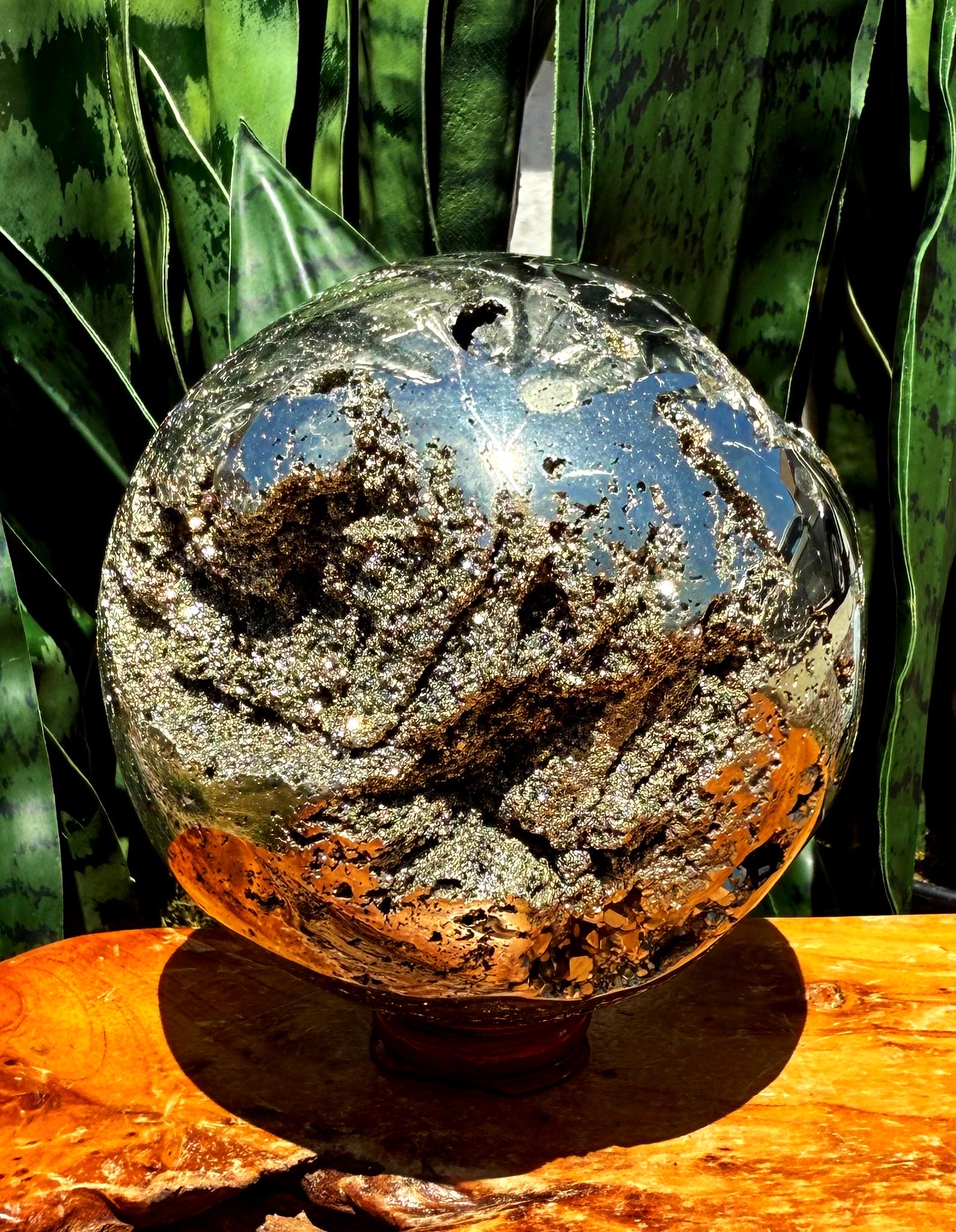 Large Pyrite Sphere W/ Stand for Manifesting Wealth & Abundance - Solar ...