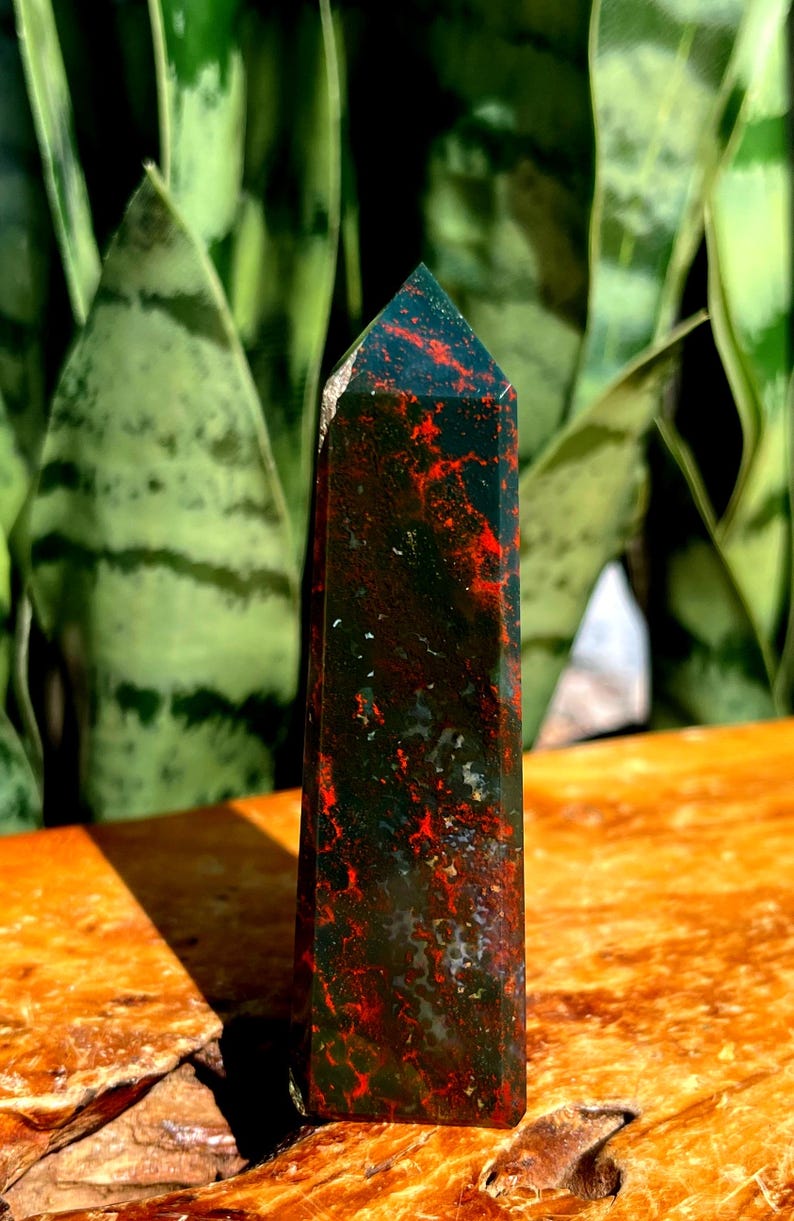 Bloodstone Crystal Tower - Aka Heliotrope Crystal for Spiritual ...