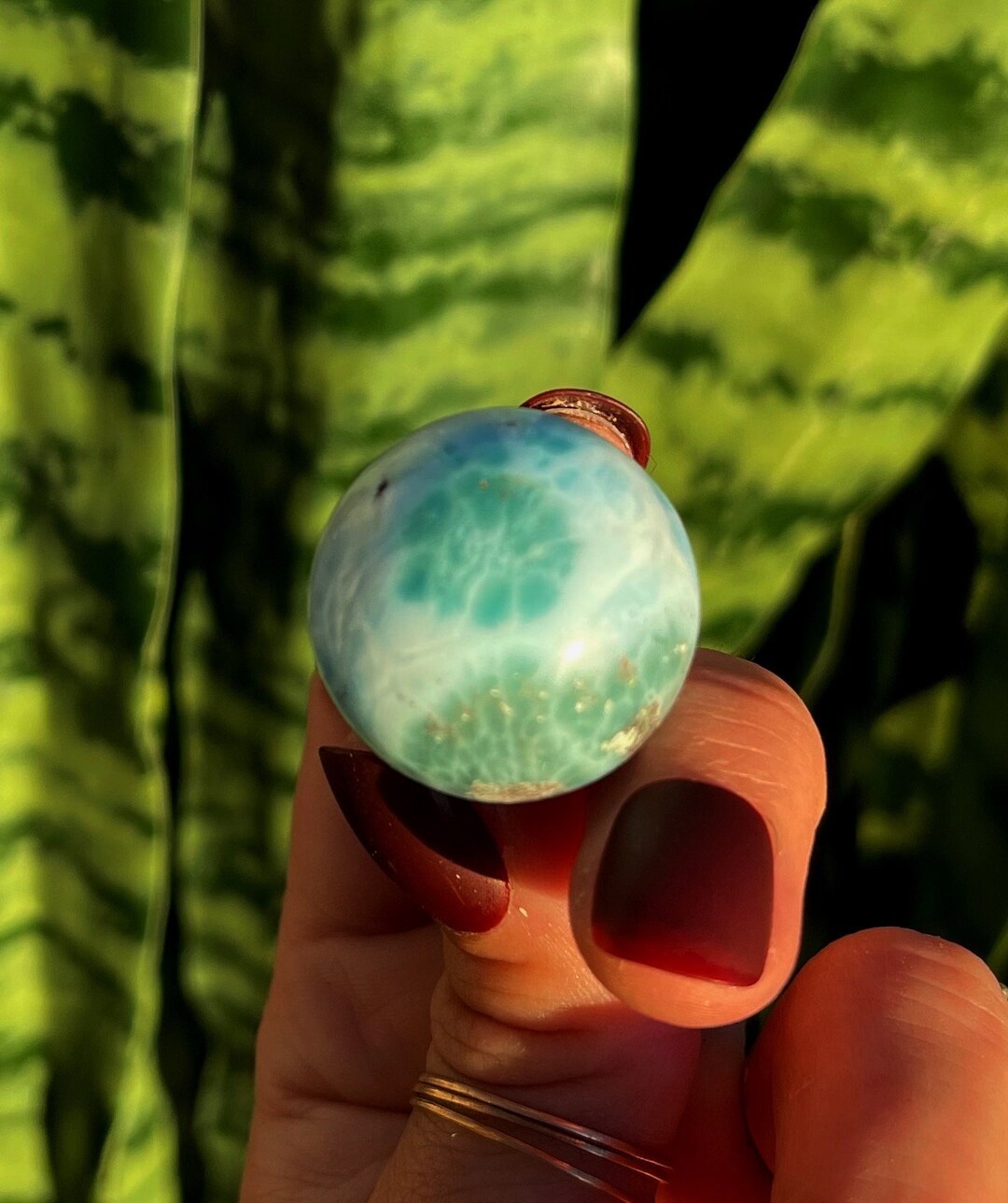 Larimar Sphere W/ Stand Throat Chakra Stone Soulmate Stone Larimar ...