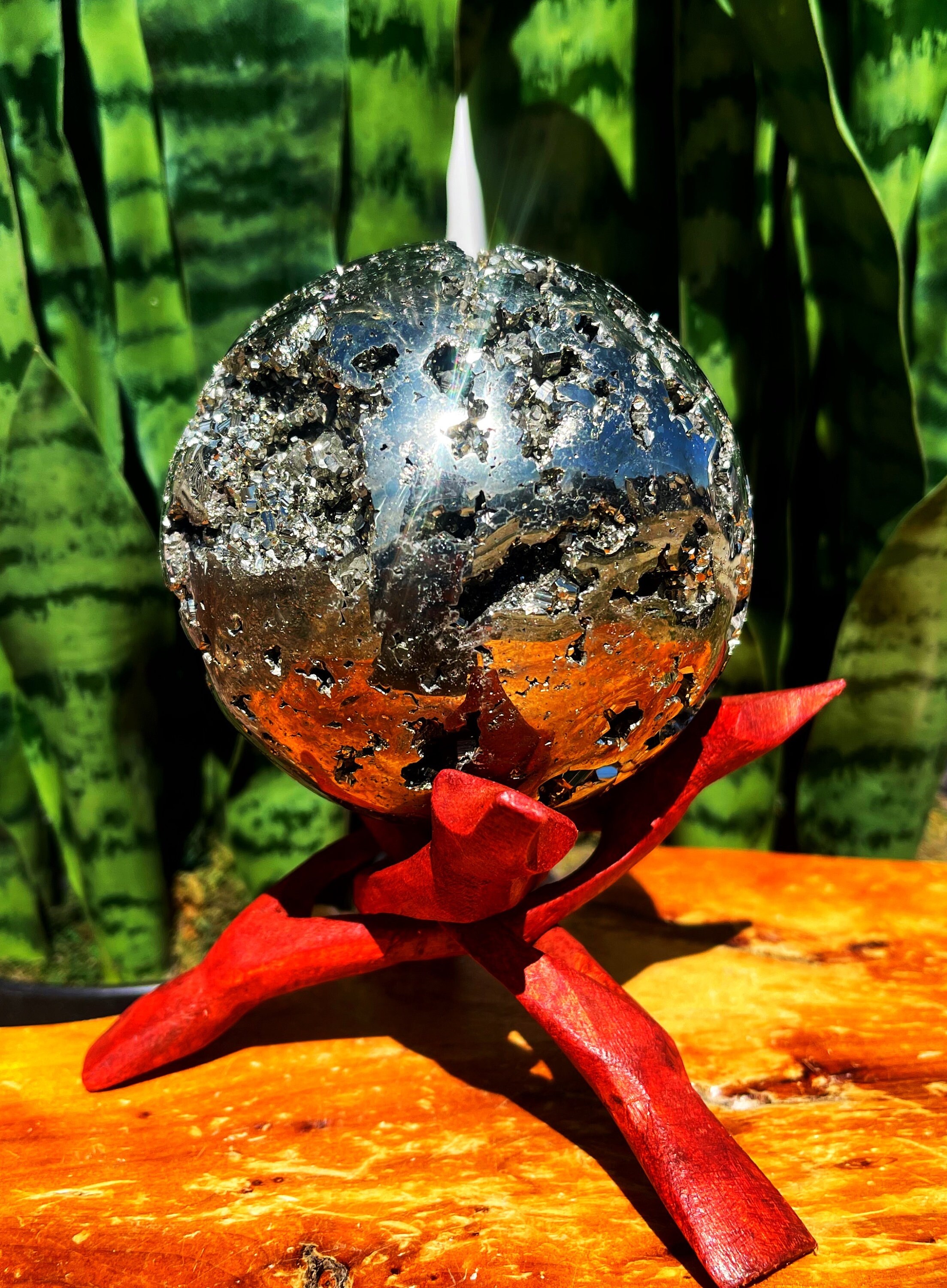 Large Pyrite Sphere W/ Stand for Manifesting Wealth & Abundance - Solar ...