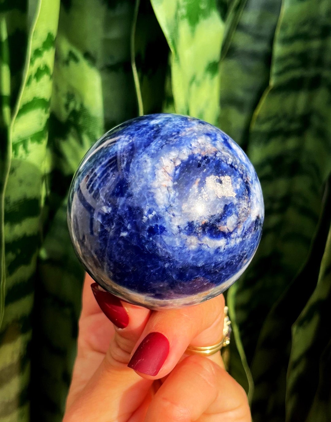 Sodalite Sphere W/ Stand - for Slowing Down the Mind & Promoting a ...