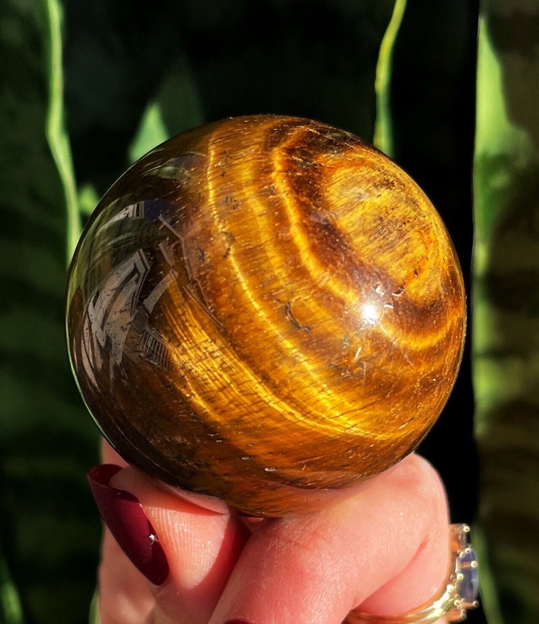 Tiger's Eye Sphere W/ Stand - for Confidence, Courage, and Self ...