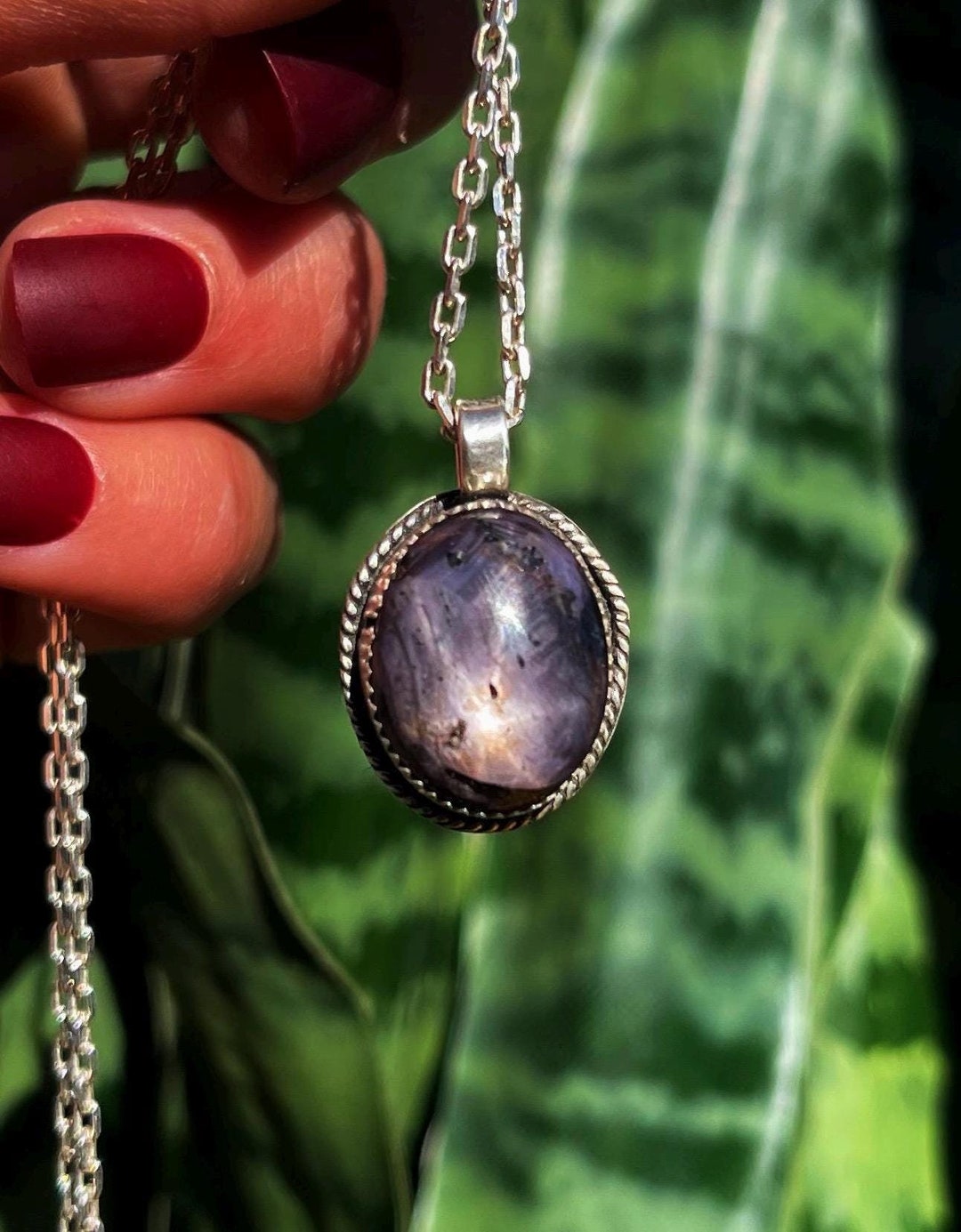 Star Ruby Necklace in Sterling Silver - Rare Ruby With Star Asterism ...