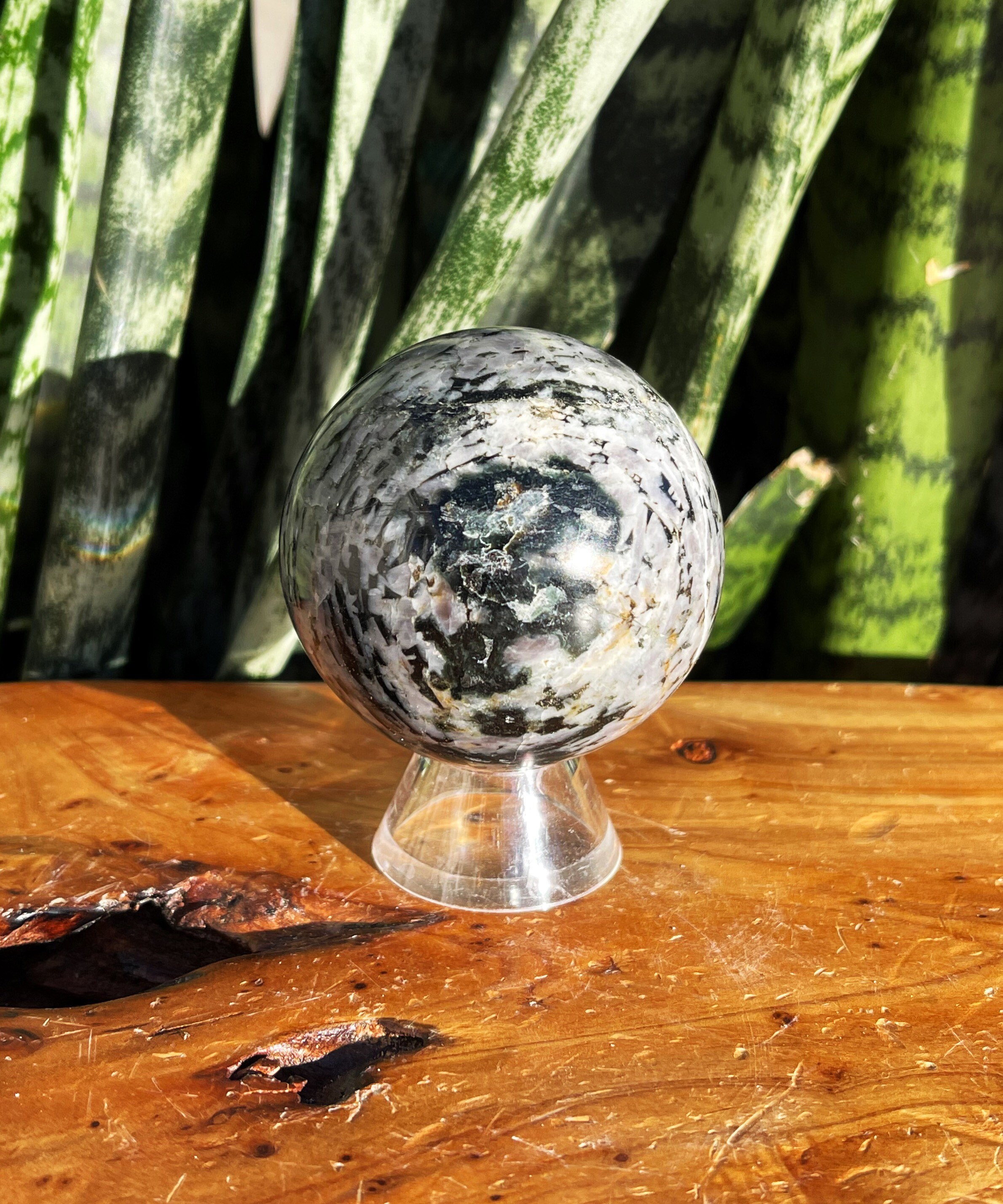 Merlinite Sphere W/ Stand Aka Indigo Gabbro Crown Chakra | Etsy