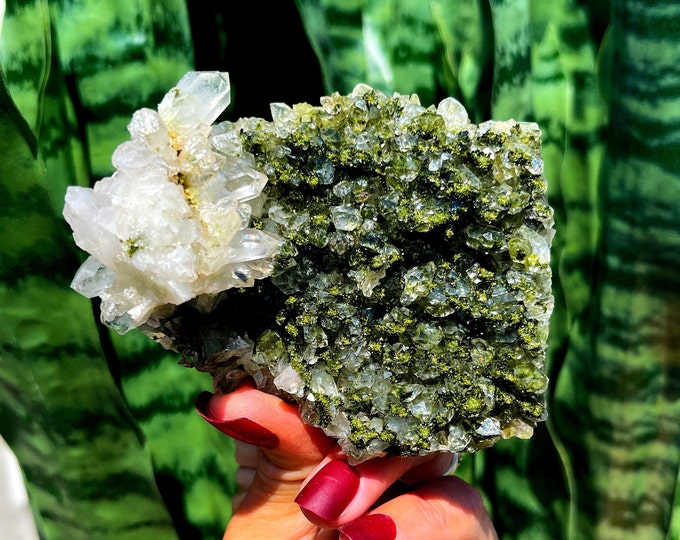 Forest Epidote W/ Quartz Crystal - Energetic Protection, Manifestation ...